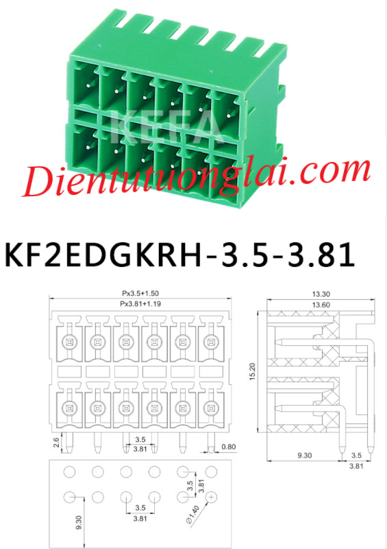 Đâu nối KF2EDG - 3.5MM KEFA